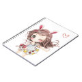 Cute bunny chibi girl notebook | Zazzle