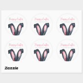 Cute Bunny Ears Happy Easter Classic Round Sticker | Zazzle