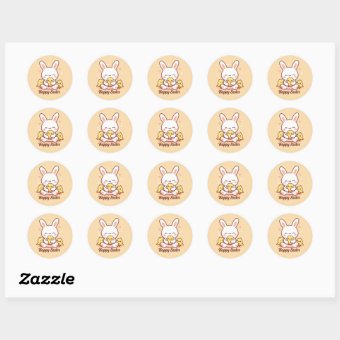 Cute Bunny Easter Stickers! Happy Easter Stickers | Zazzle