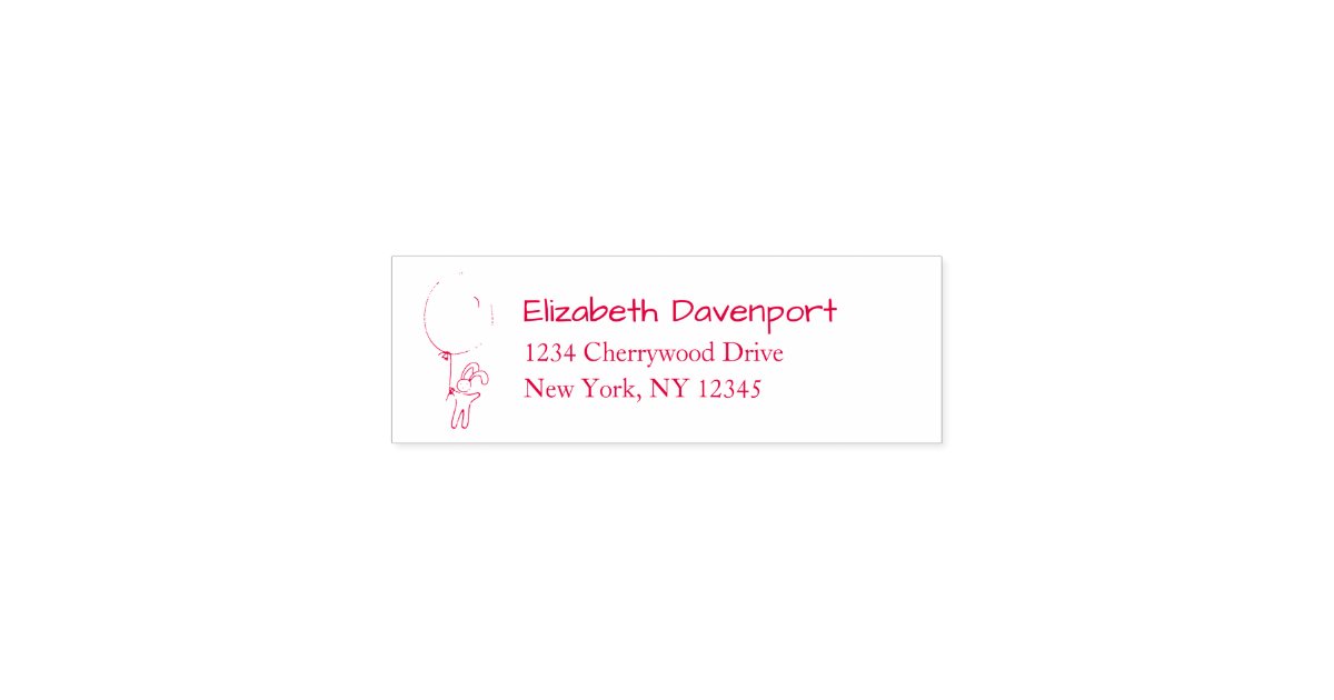Cute Bunny Holding a Balloon Self-inking Stamp | Zazzle