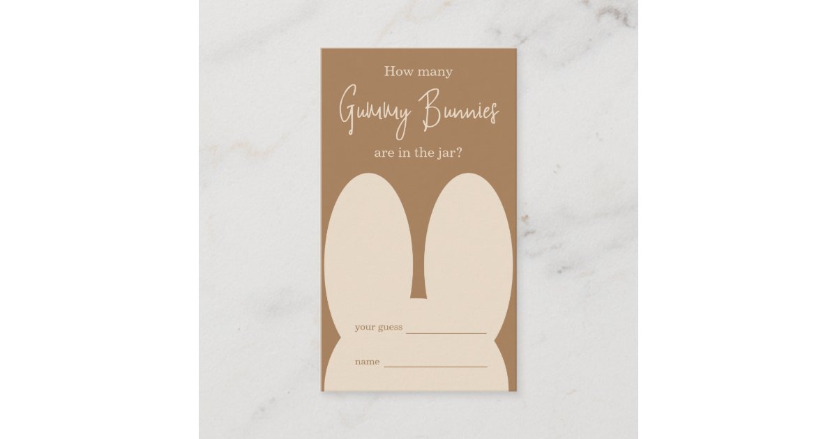Cute bunny How many gummy bunnies game Enclosure Card | Zazzle
