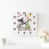 Cute bunny illustration Wall Clocks | Zazzle