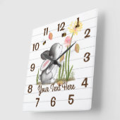 Cute bunny illustration Wall Clocks | Zazzle