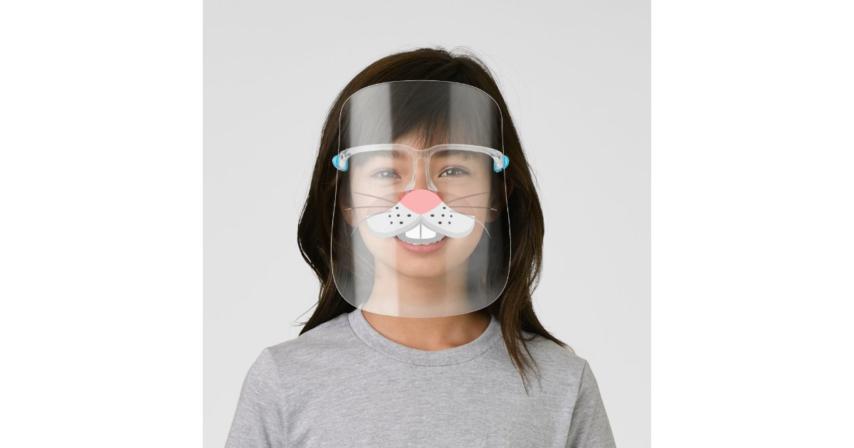 Cute Bunny Mouth Face Shield | Zazzle