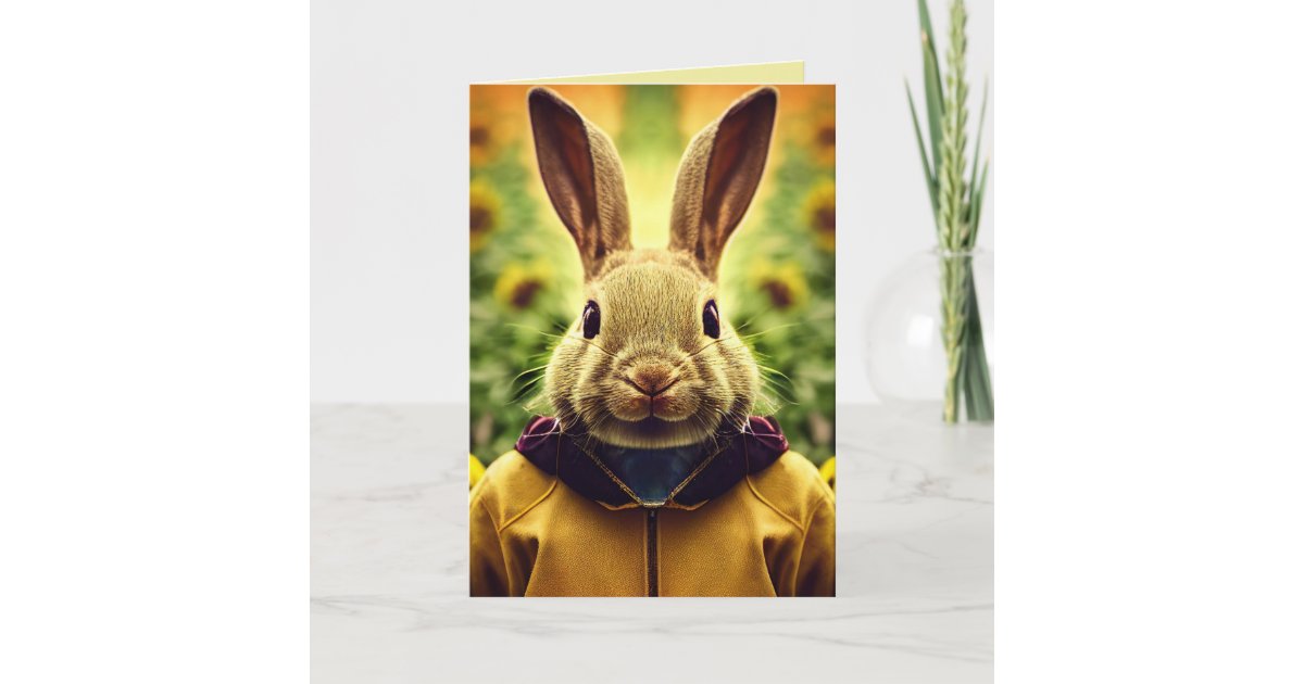 CUTE BUNNY RABBIT BIRTHDAY CARD | Zazzle