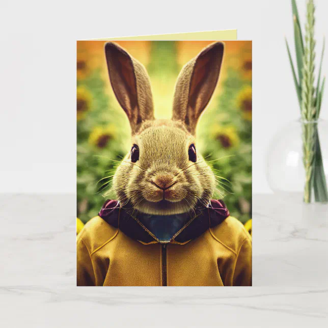 CUTE BUNNY RABBIT BIRTHDAY CARD | Zazzle