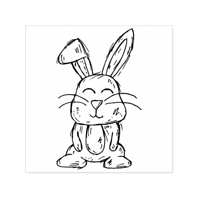 Cute Bunny Rabbit Cartoon Character Art Self-inking Stamp | Zazzle