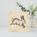 Cute Bunny Rabbit Vintage Illustration Script Art Invitation | Zazzle