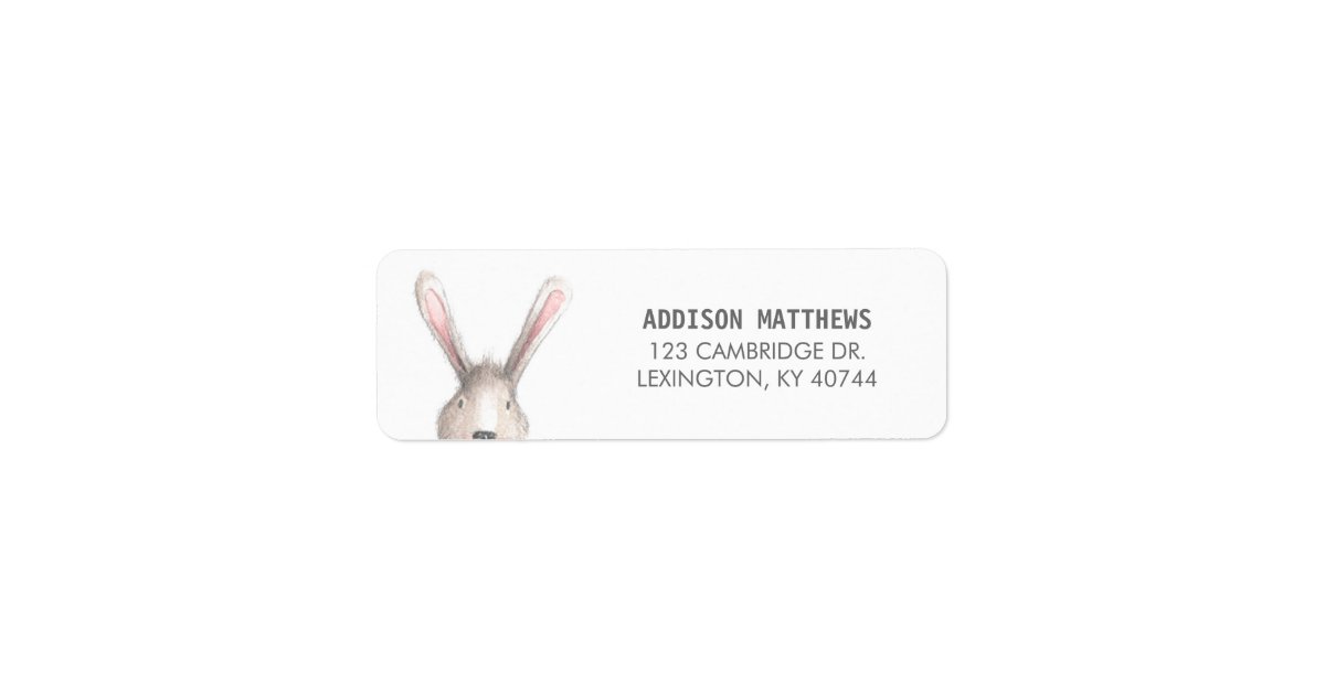 Cute Bunny Return Address Label | Zazzle