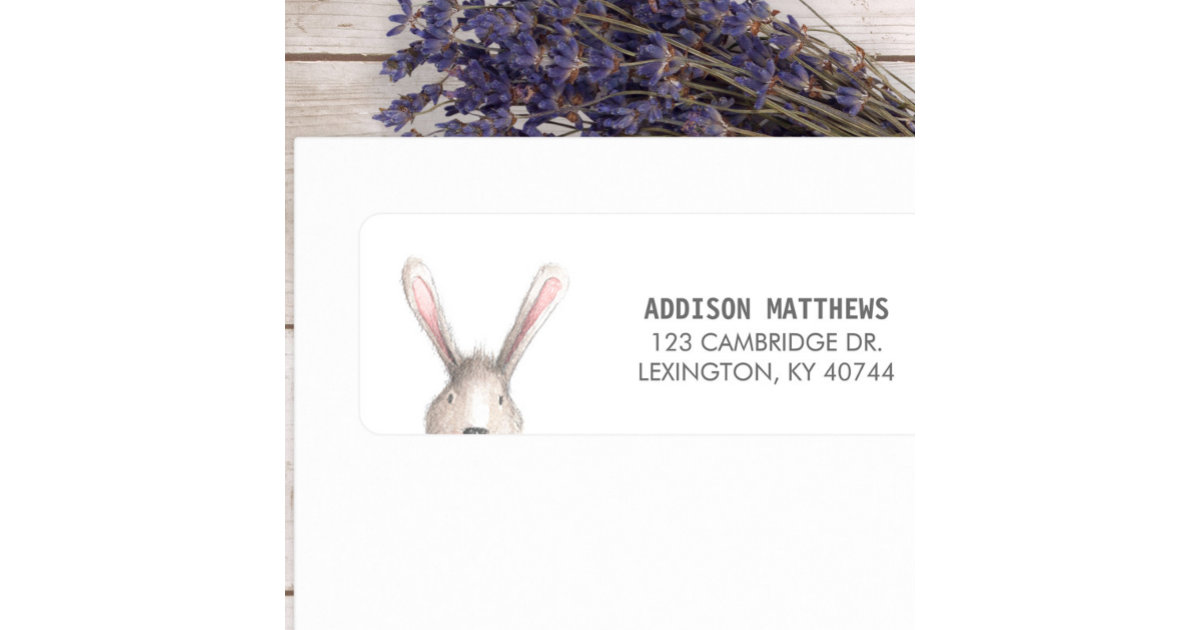 Cute Bunny Return Address Label | Zazzle