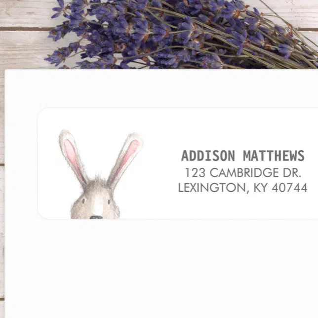 Cute Bunny Return Address Label | Zazzle