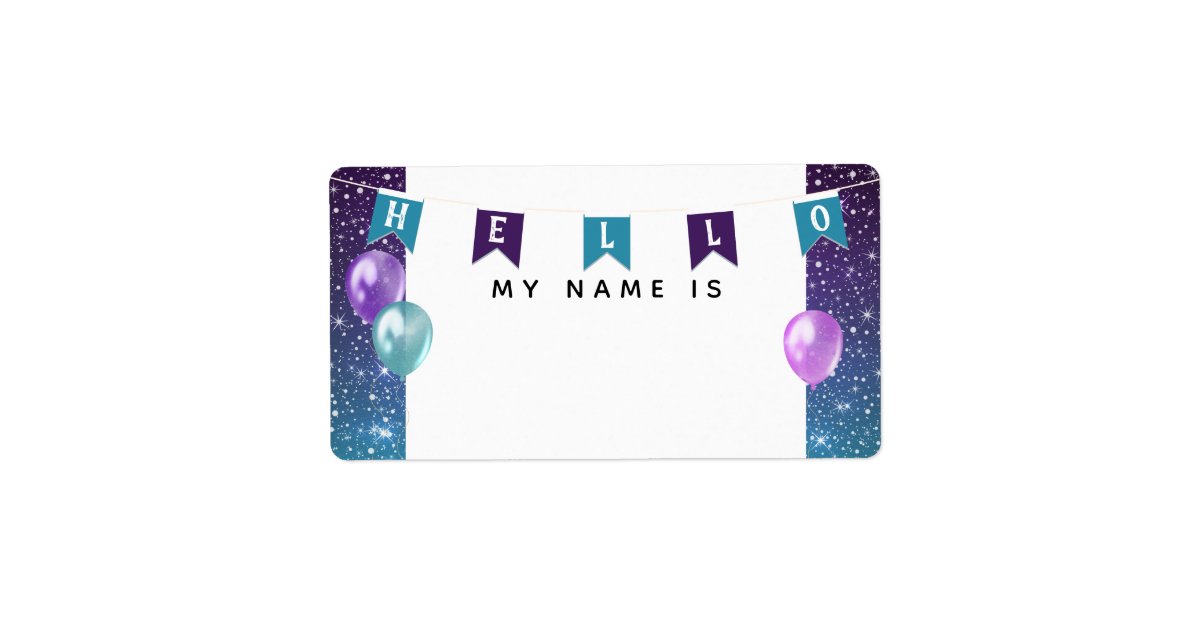 Cute Bunting Flag Banner Hello My Name Is Stickers | Zazzle