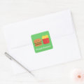 Cute Burger and French Fries Friends Forever Square Sticker | Zazzle