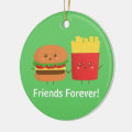 Cute Burger and Fries, Friends Forever Ceramic Ornament | Zazzle