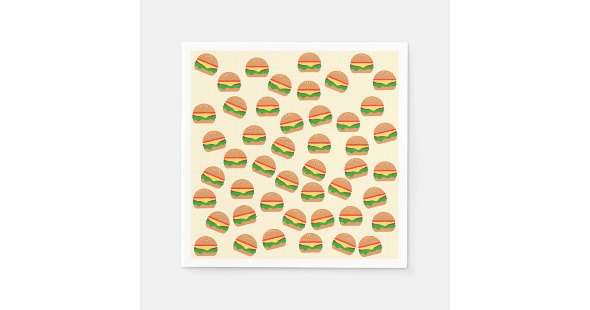 Cute Burgers Paper Napkins | Zazzle