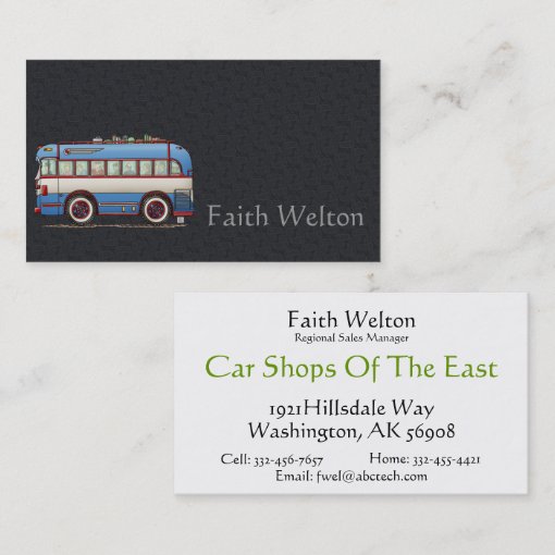 Cute Bus Tour Bus Business Card | Zazzle