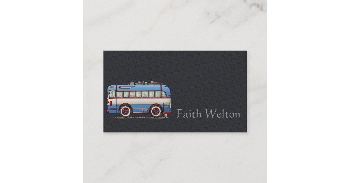 Cute Bus Tour Bus Business Card | Zazzle