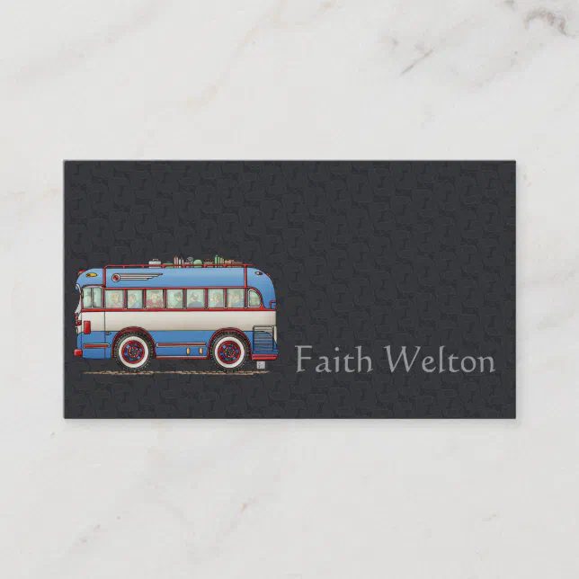 Cute Bus Tour Bus Business Card | Zazzle