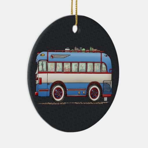 Cute Bus Tour Bus Ceramic Ornament | Zazzle