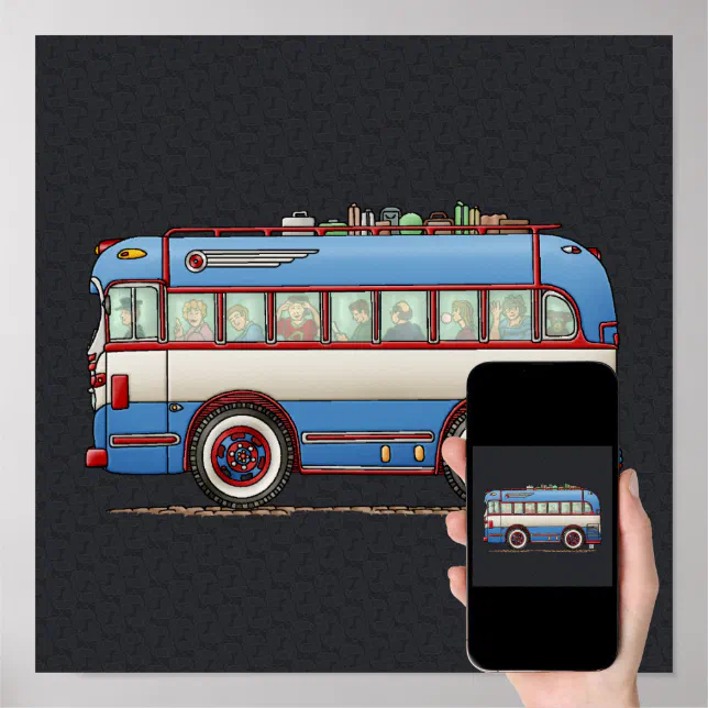 Cute Bus Tour Bus Poster | Zazzle