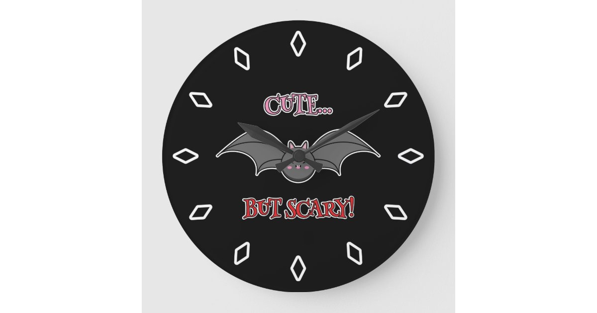 Cute but Scary Bat Large Clock | Zazzle