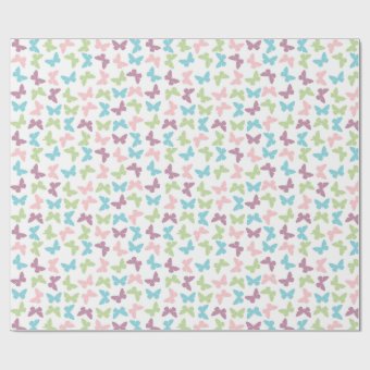 Cute Butterfly Pattern Wrapping Paper | Zazzle