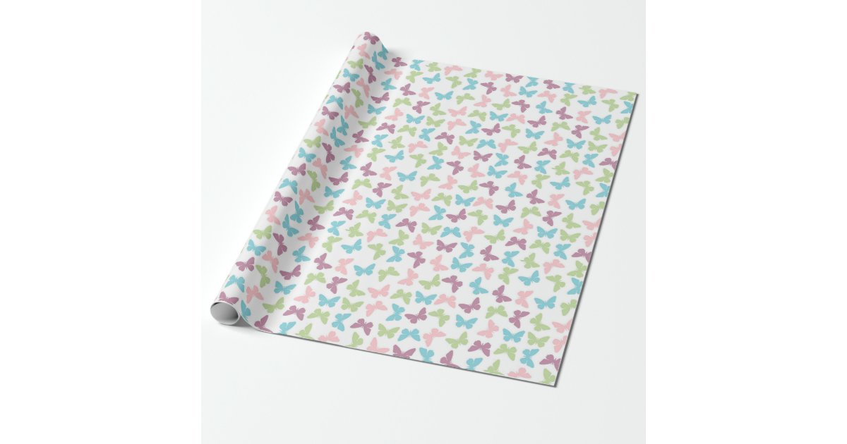 Cute Butterfly Pattern Wrapping Paper | Zazzle