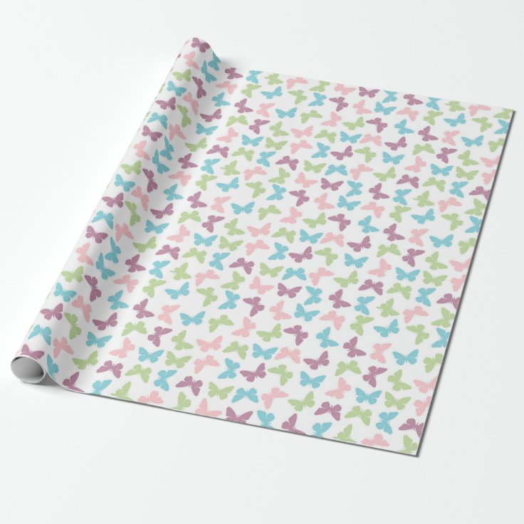 Cute Butterfly Pattern Wrapping Paper | Zazzle
