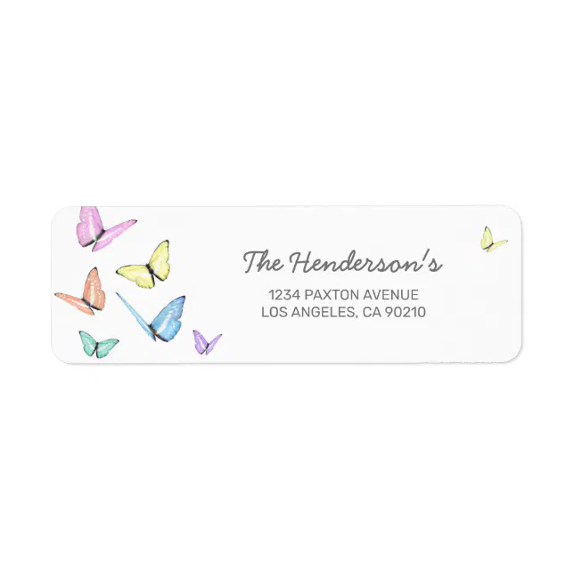 Cute Butterfly Return Address Label | Zazzle