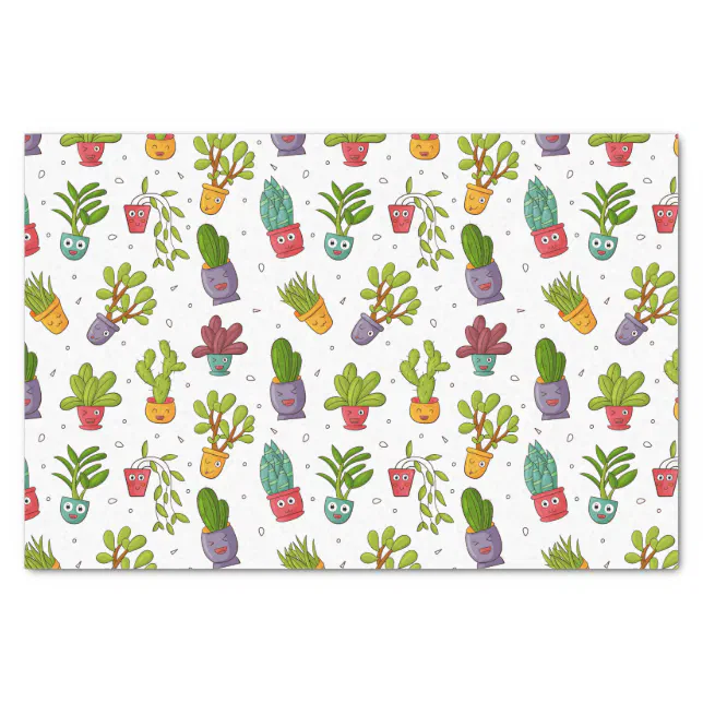 Cute Cactus Nature Succulents Pattern Tissue Paper | Zazzle