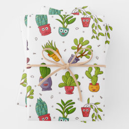 Cute Cactus Nature Succulents Pattern Wrapping Paper Sheets | Zazzle