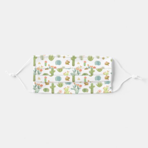 Cute Cactus Standing Pattern Adult Cloth Face Mask | Zazzle