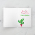 Cute Cactus Stuck on You Kids Valentine Card | Zazzle