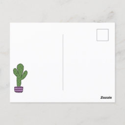 Cute Cactus Succulent Potted Plants Happy Birthday Postcard | Zazzle