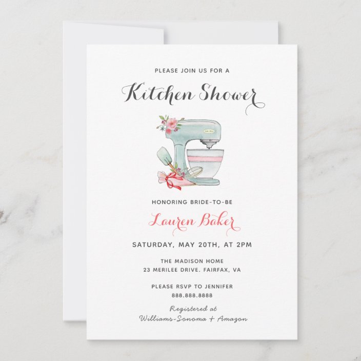 Cute Cake mixer kitchen Bridal Shower Invitation | Zazzle.com