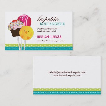 Cute Cake Pop Business Cards | Zazzle