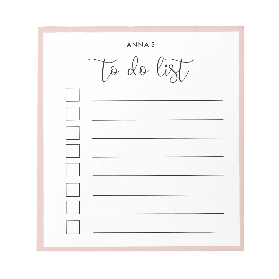 Cute calligraphy To Do list Notepad | Zazzle