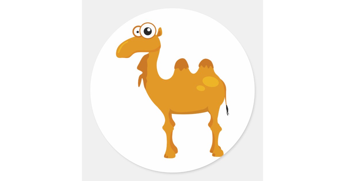 Cute camel classic round sticker | Zazzle
