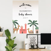 Cute Camel Desert Baby Shower Welcome Poster | Zazzle