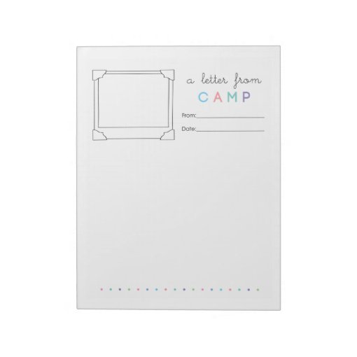 Cute Camp Stationery Camp Letter Notepad | Zazzle