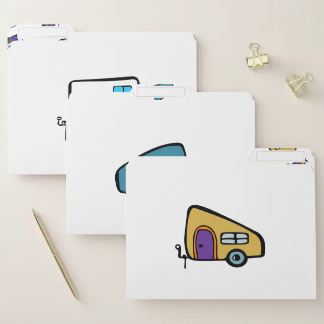 Cute Camper File Folder | Zazzle