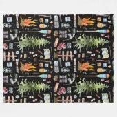 Cute Camping Pattern | Watercolor Illustrations Fleece Blanket | Zazzle