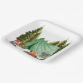 Cute Camping Theme Campfire, Tent, Forest Paper Plates | Zazzle