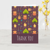Cute Camping Themed Pattern Thank You Card | Zazzle
