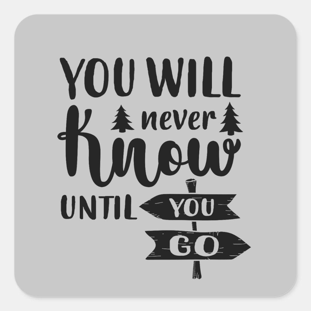 Cute Camping word art Square Sticker | Zazzle