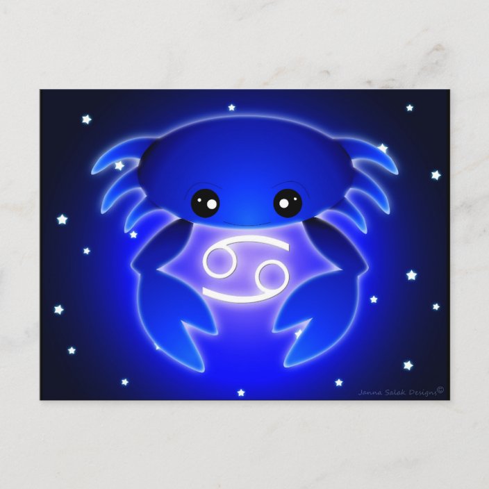 Cute Cancer Zodiac Postcard | Zazzle.com
