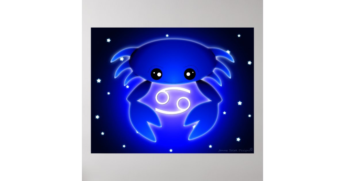 Cute Cancer Zodiac Poster | Zazzle