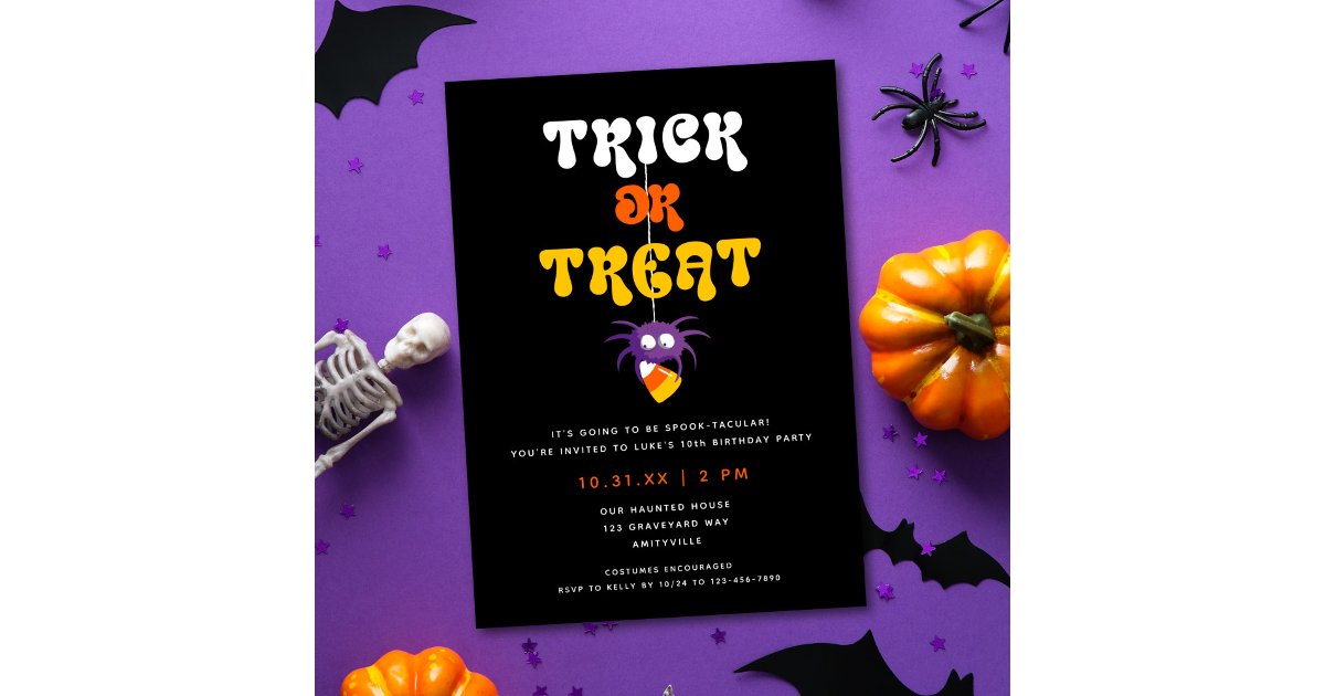 Cute Candy Corn Kids Halloween Party Invitation | Zazzle