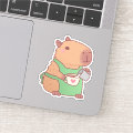 Cute Capybara Barista Making Coffee Sticker | Zazzle