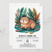 Cute Capybara Birthday Invitation | Zazzle